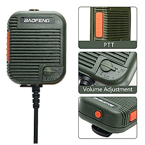 Baofeng AR-152 Tactical Speaker Mic Shoulder Microphone Volume Adjustable Military Grade Handheld Speaker for BaoFeng UV-5R UV-82 BF-888S RETEVIS TYT Pxton BTECH Kenwood Radios