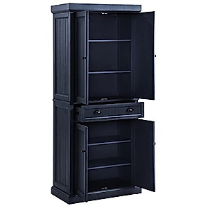 Crosley Furniture Seaside Kitchen Pantry Cabinet, Distressed Navy