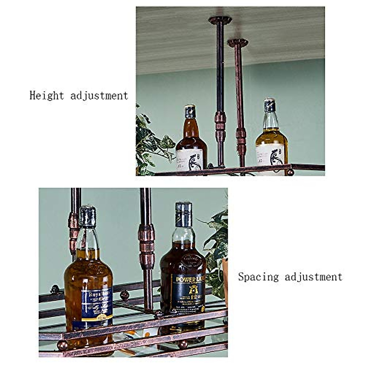 Wine Glass Rack Upside Down Bar Bar Creative Goblet Rack European Style Home J1023, PIBM, 80x35cm