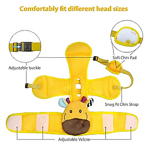 Entyle Baby Safety Helmet, Infant Toddler Adjustable Protective Hat, Head Protector for Crawling walking, Soft Headguard Infant Head Cushion for Learning to Climb and Walk (Yellow Deer)