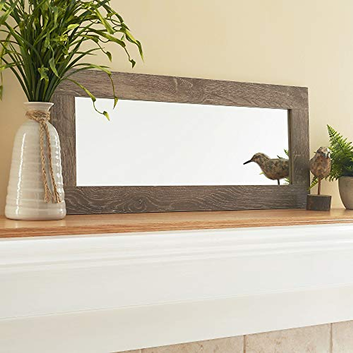 Household Essentials 8078-1 Ashwood Rectangular Wall Mirror
