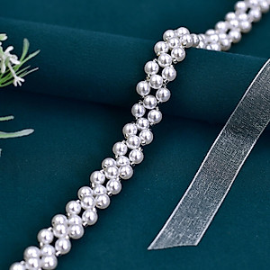 azaleas Women's Pearls Bridal Bridesmaid Dresses Sash Belts,Beaded Wedding Belt Bridal Belts Ivory