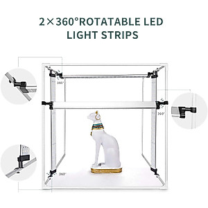 FOSITAN Photo Box, Photo Light Studio Box 35"/90cm 126 LED Light Photo Shooting Tent Table Top Photography Lighting Kit with 4 Background Paper and CRI95+ for Photography