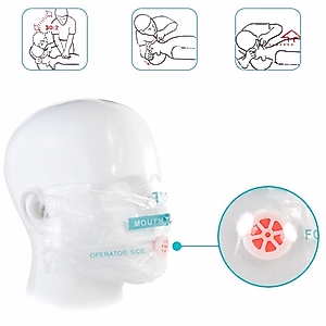 LSIKA-Z Pack of 12pcs CPR Mask Keychain Ring Emergency Kit CPR Face Shields for First Aid or CPR Training (Red-12)