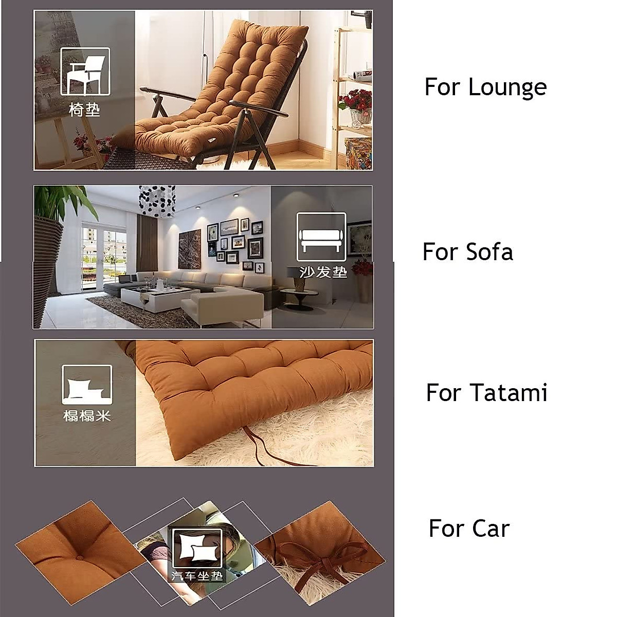 Home Office Rocking Chair Cushion Chair Cushions and Pads for Home and Kitchen Indoor Back and Seat Cushion for Desk Chair, Dining Chairs and Office Chair