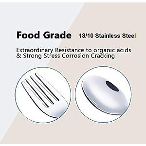 ANNOVA Kids Silverware 6 Pieces Stainless Steel Children's Flatware Set 3 x Forks, 3 x Dinner Spoons Plastic Handle, Toddler Utensils Without Knives, for Babies, Infants BPA Free - Cute Animals