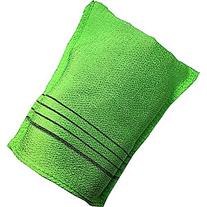 Genuine Korean Exfoliating Bath Washcloths Scrub Glove for Body / Premium Rayon Korean Skin Italy Towels Mitt (4pcs - Green)