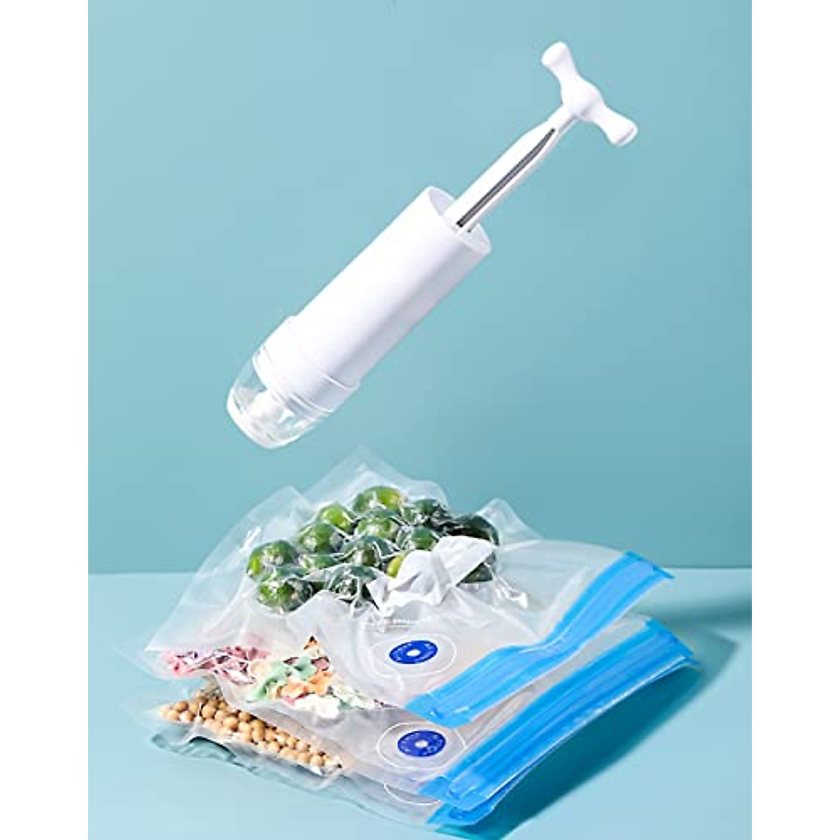 Mini Vacuum Pump Manual Vacuum Sealer Pump for Sous Vide Bags Portable Hand Pump Home Organizing Supply Storage Pump Use in Clothes and Food