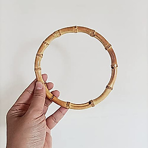 2-Pack Handmade Bamboo Ring Scarf Hangers for Closet ,Belt Scarf Tie Organizer Holder