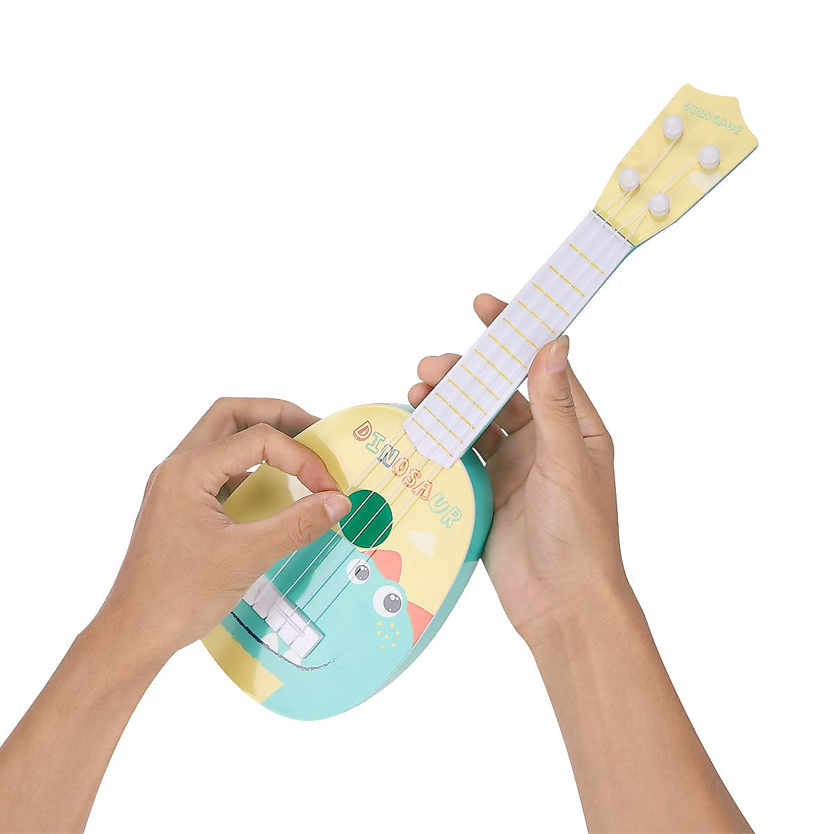Generic 15 Inch Guitar Toy Ukulele Toy 4 Strings Early Educational Instruments Dinosaur Musical Gift Musical Instruments Toys for Kids Toddlers Year of 3+