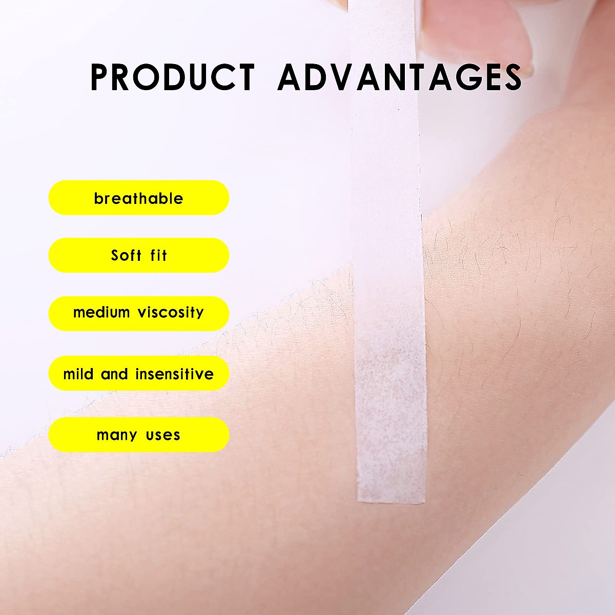 Eyelash Extension Tape, 10 Rolls Microporous Medical Tape for Eyelash Extension, Eyelash Extension Tape Under Eye Lash Pad, Eyelid Lift(10 rolls of non-woven tape)