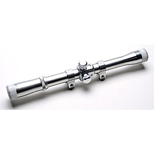 Hammers Rimfire 22 Rifle Scope 4X20 with Dovetail Ring Brushed Silver Chrome Finish