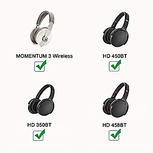 Adhiper HD450BT Replacement Audio Cable Headset Cord, Compatible with Sennheiser HD450BT HD350BT HD4.30 HD4.40BT HD4.50BTNC HD458BT HD400S Momentum 3 Wireless Headset (Black/1.45m)