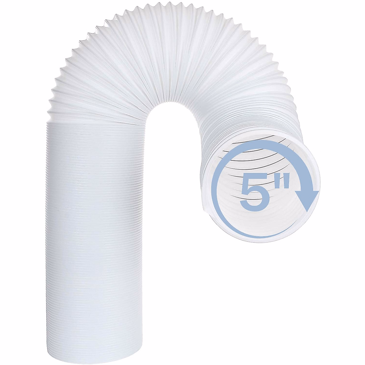 Portable Air Conditioner Universal Exhaust Hose 5 Inch Diameter 59" Long Clockwise Thread Room Airconditioner AC Vent Replacement Tube