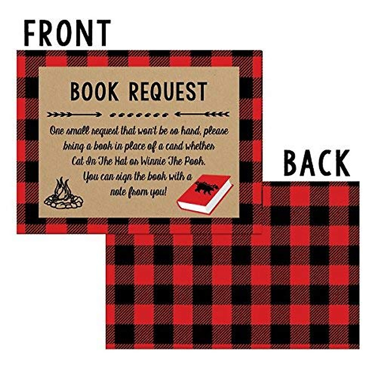 Lumberjack Rustic Baby Shower Invitation Set, Diaper Raffle, Book Request and Stickers