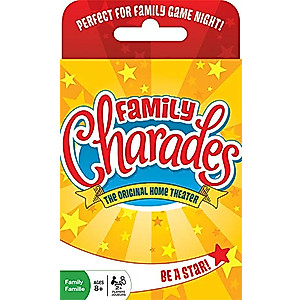 Outset Media Family Charades Card Game Travel Friendly - Includes Over 300 Charades - Perfect for Parties, Vacations, and Holidays - Ages 8+