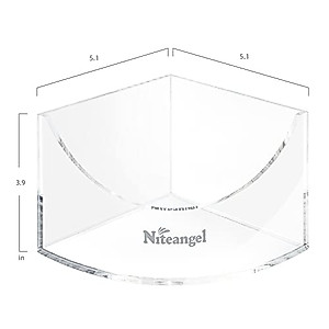 Niteangel Small Animal Sand-Bath Box - Acrylic Critter's Sand Bath Shower Room & Digging Sand Container for Hamsters Mice Lemming Gerbils or Other Small Pets (Fan-Shaped, Transparent)