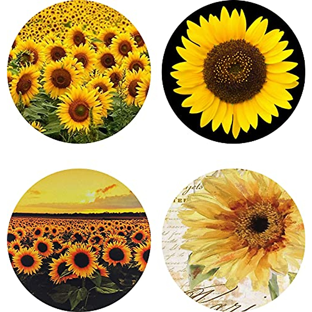 4 Pack Foldable Expanding Cell Phone Finger Stand Holder Compatible with All Smartphones and Tablets Yellow Sunset Field Sunflower