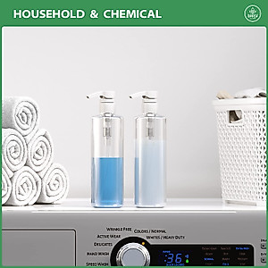 Bar5F 16-Ounce Pump Bottles for Shampoo and Conditioner BPA_Free Heavy-Duty Cristal-Clear Lotion Body Wash, 2-Pack