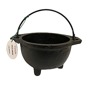 Crystalo - Cast Iron Cauldron Size- "D (5.5" D, Plain)