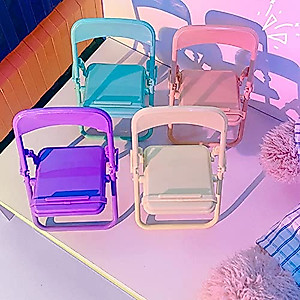 4Pcs Foldable Chair Cell Phone Stand Desktop Multifunction Mobile Phone Holder Lazy Phone Stand