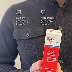Yon-Ka Mens Age Defense Moisturizer (40ml) Anti-Aging Daily Face Lotion for Dry and Mature Skin, Prevent Wrinkles with Nutrient Rich Creme