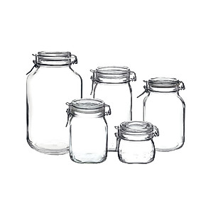 Bormioli Rocco Fido Clear Glass 5 Piece Canning Jar Set