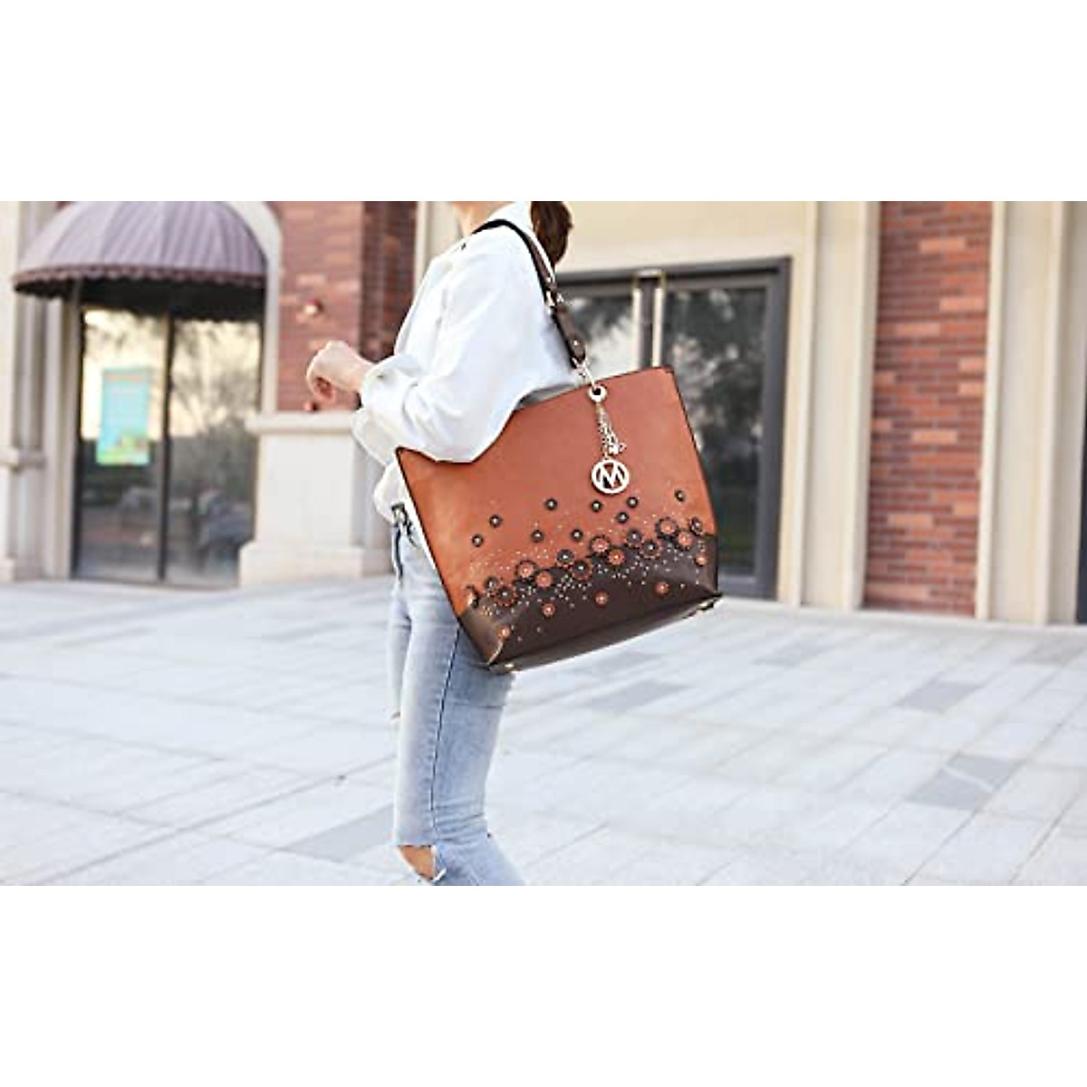 MKF Collection Tote Bag for Women's Top-Handle Satchel Messenger Purse with Small Pouch