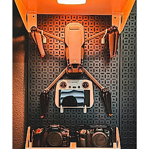 OmniWall 18 Gauge Galvanneal Metal Pegboard 16'' x 32'' OmniPanel (Includes Cleats) for Tools, Black (Black)