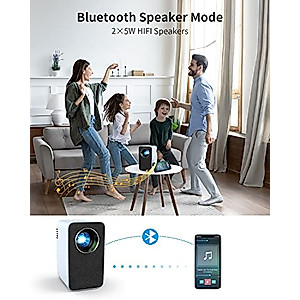 WiFi Projector Home Cinema Wireless 1080P Movie Projectors for iOS & Android, 7000 Lumens Full HD Indoor Outdoor Gaming Projector, Compatible with Airplay, Smartphone, TV Stick, HDMI, USB, PS5