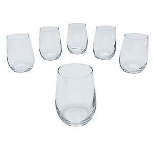 6 OZ MINI TESTER Libbey Stemless Wine Drinking Glasses/Glass 260/Set of 6/Glassware Cocktail Bar Party