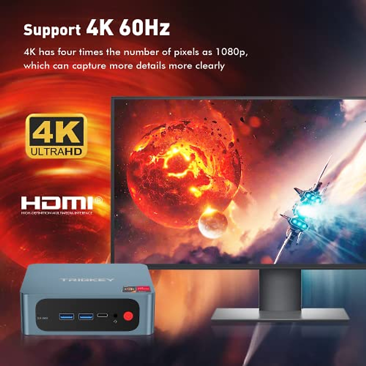 TRIGKEY AMD Ryzen 7 Mini PC, 5800H (Up to 4.4 GHz) 8Core 16Thread S5 Gaming Mini Desktop, Micro Computer, 32GB | 1TB, Small Gaming PC Supports 4K Triple Displays, WiFi 6+BT5.2, USB3.2/3.0