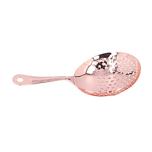 Julep Strainer, Stainless Steel Bar Strainer Cocktail Strainer Spoon for Home Bar, 6.9 x 2.9in(Rose Gold)