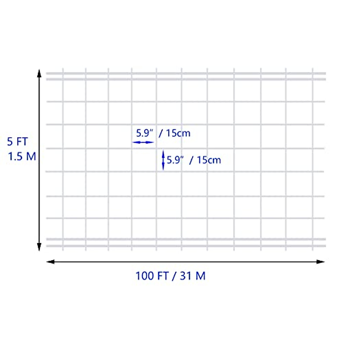 HHTHH White Trellis Netting 5x100 ft Heavy Duty Garden Trellis Netting Polypropylene Plant Support Garden Net for Climbing Vegetables Fruits Flowers