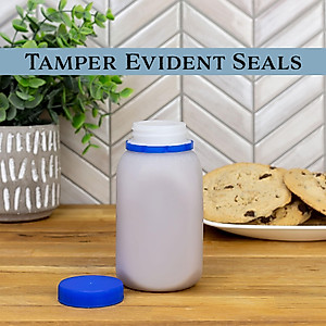 Cornucopia Brands 8-Ounce Plastic Milk Bottles (12-Pack); HDPE Bottles Great for Milk, Juice, Smoothies, Lunch Box & More, BPA-Free, Dishwasher-Safe, BPA-free