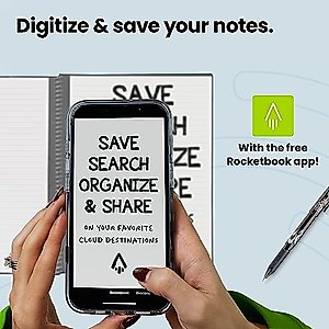 Rocketbook Core Reusable Smart Notebook | Innovative, Eco-Friendly, Digitally Connected Notebook with Cloud Sharing Capabilities | Lined, 8.5" x 11", 36 Pg, Neptune Teal, with Pen, Cloth, and App Included (Pack of 32)
