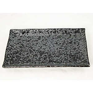 Sala Garden Rectangular Ceramic Humidity Tray for Bonsai Tree 7.75"x 5"x 0.75" - Black Stain Plant Container Accessories VG #PKR08