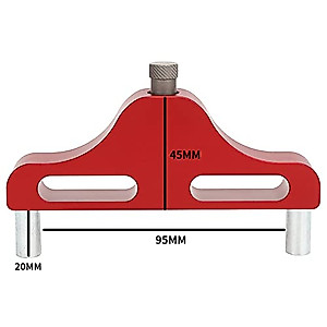Walfront 95mm Center Scriber Line Scriber Aluminum Alloy Woodworking Marking Tool Marking Center Finder Tool Wood Scribe Marking Gauge Fits 10mm Thick Pen Blue/Red(Red)
