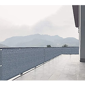 ALBN Balcony Privacy Screen Cover Net Fence 90% Blockage Breathable UV Protection, with Rope & Cable Ties Fits Apartment Railings, Patio Decking, or Decks (Color : Dark Gray, Size : 90x300cm)