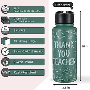 Teacher Gifts, 32 Oz Insulated Water Bottle With Two Lids, Teacher Appreciation Gifts, Teacher Gifts For Women, Gifts For Teachers, Best Teacher Gifts, Teacher Stuff, Cool Gifts For Teachers