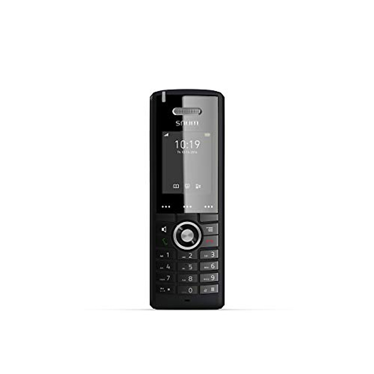 Snom M65 Professional DECT-Mobilteil (250 Stunden Standby, 2 Zoll 176 x 220 Pixel TFT, SW OTA-Upgrade, Vibrationsalarm, Gürtelclip, beleuchtete Tastatur), Schwarz, 00003969
