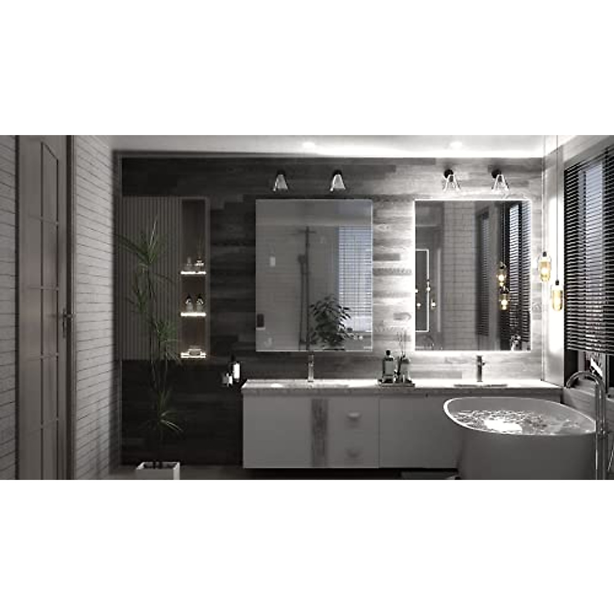 TokeShimi LED Mirror for Bathroom 28 x 36 Inch Anti Fog 3900LM Backlit Bathroom Mirrors for Wall with Light,Vanity Mirror with Memory Function, Stepless Dimmable 6000K (Horizontal/Vertical)