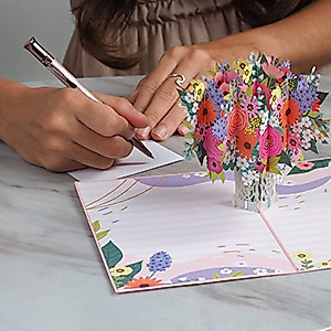 Paper Love 3D Floral Arrangement Pop Up Card, Gift for Birthday, Wedding, Anniversary, Thank You, Get Well, All Occasion or Just Because - 5" x 7" Cover - Includes Envelope and Note Tag