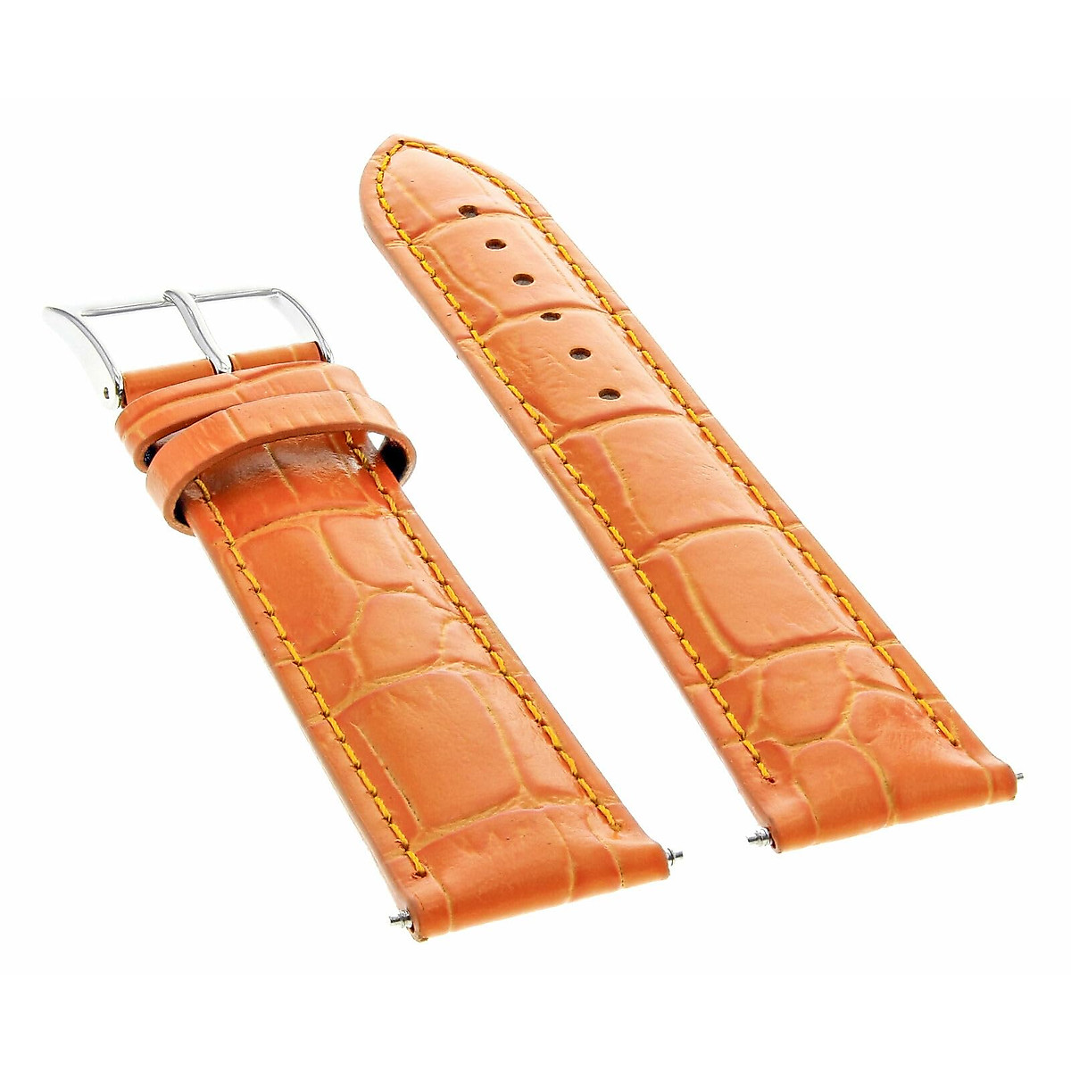 Ewatchparts 22MM LEATHER WATCH BAND STRAP COMPATIBLE WITH IWC PILOT PORTUGESE TOP GUN WATCH ORANGE