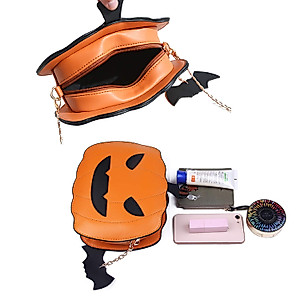 KUANG! Women Pumpkin Purse Novelty Bat Devil Tote Shoulder Bag Fashion Halloween Treat or Trick Handbags for Girls