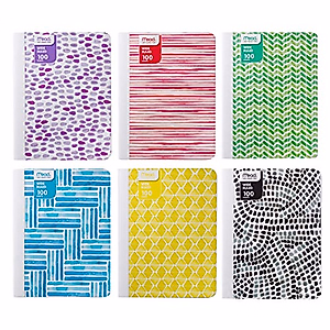 Mead Composition Books/Notebooks, Wide Ruled Paper Composition Notebook, 100 Sheets (200 Pages), Fashion Designs - (6 Pack)
