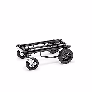 Rock-N-Roller R12STEALTH (All Terrain Stealth) 8-in-1 Folding Multi-Cart/Hand Truck/Dolly/Platform Cart/34" to 52" Telescoping Frame/500 lbs. Load Capacity, Black