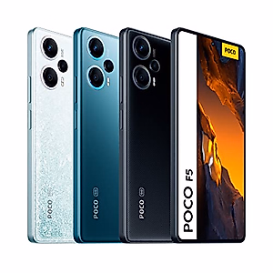 Xiaomi Poco F5 5G + 4G LTE 256GB + 8GB Global Version Unlocked 6.67" 120Hz 64Mp Triple Camera (Tmobile Mint Tello Metro USA Market) + (w/Fast Car 51W Charger Bundle) (Black Global)
