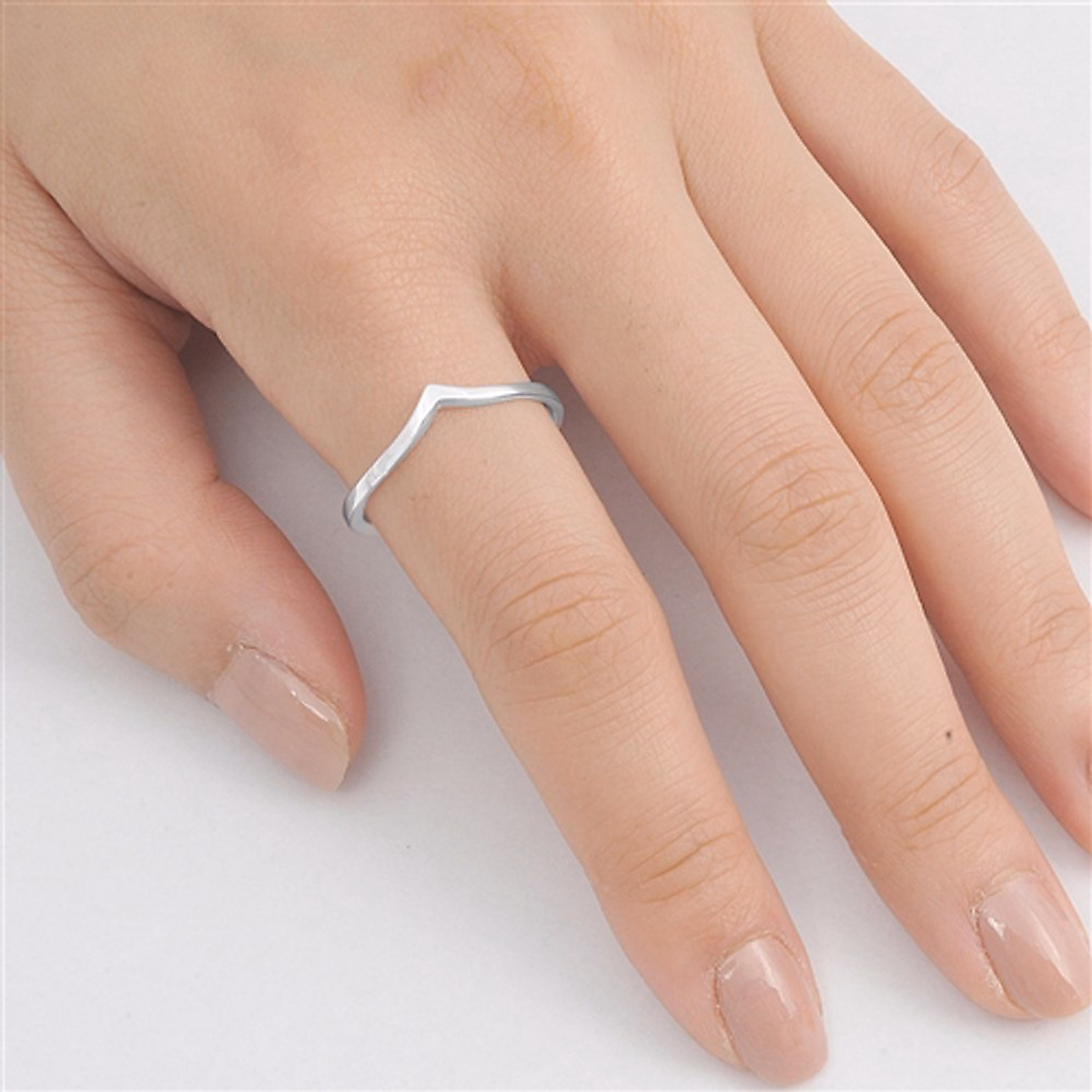 Chevron Pointed Arrow Cute Ring New .925 Sterling Silver Band Size 9