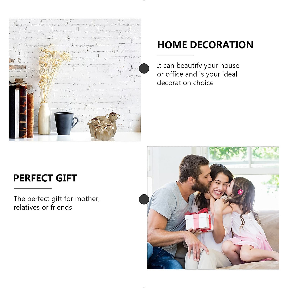 IMIKEYA Desk Topper Bee Mini 1 Set Sheep Decorative Ornaments Display Desktop Monochrome Glazed Porcelain Office Lotus Tealight Candle Holder Office Decor